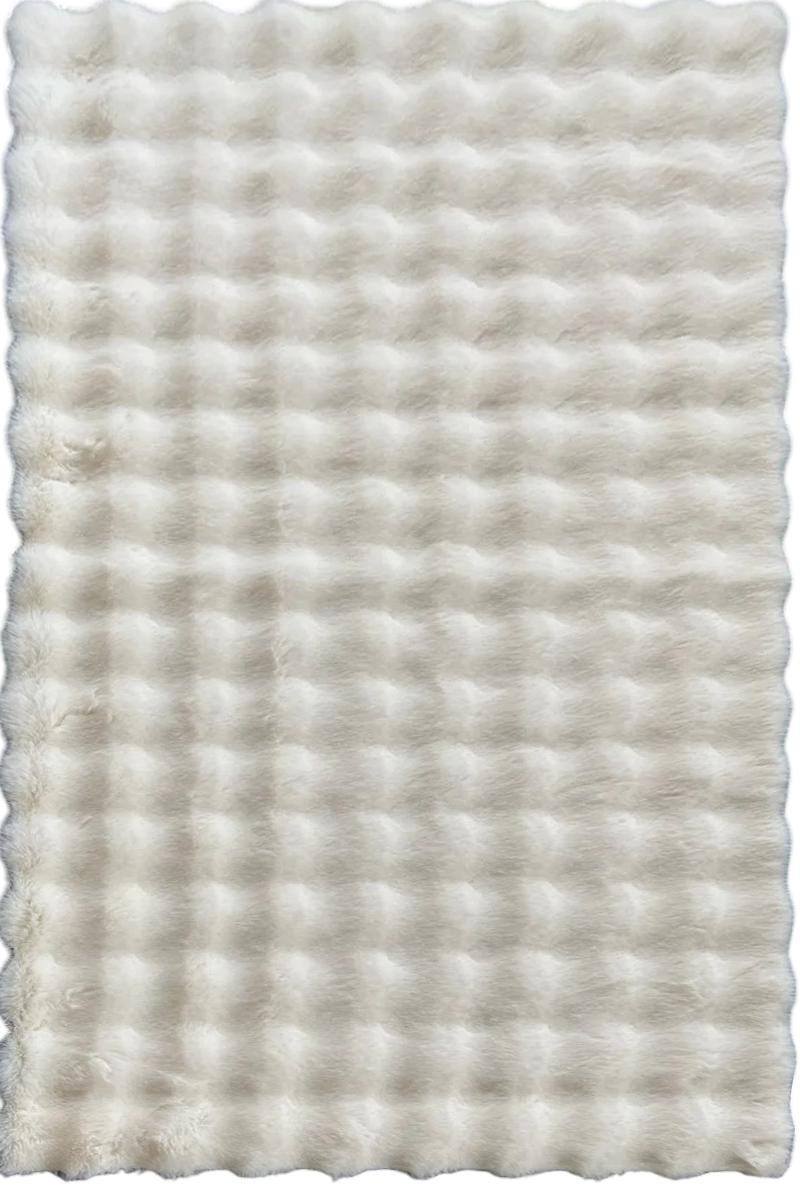 Cream Bubble Rug, Chunky Wool Textured Area Carpet, Modern Minimalist ...
