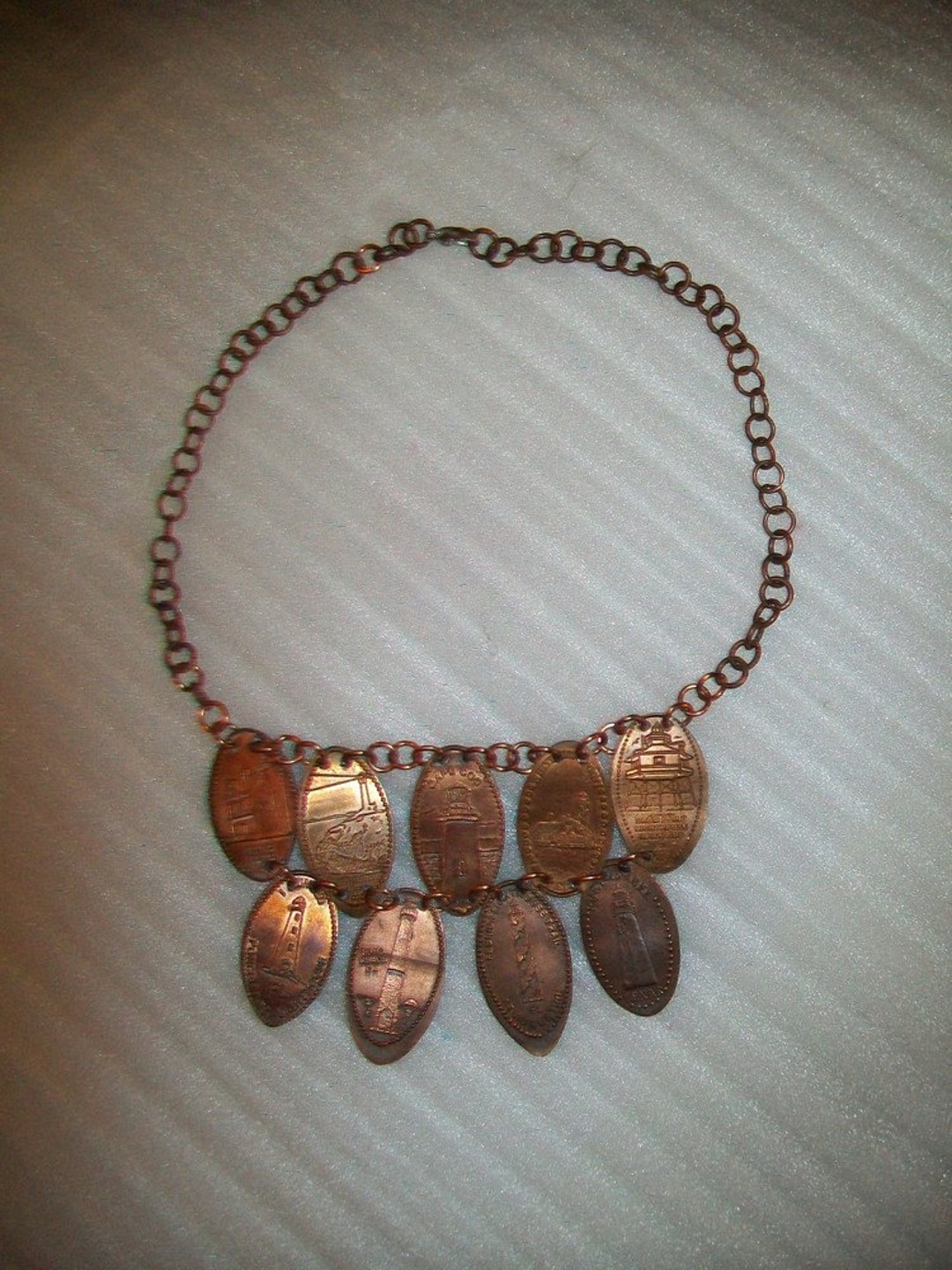 Custom Elongated Smashed Copper Penny Necklace - Etsy