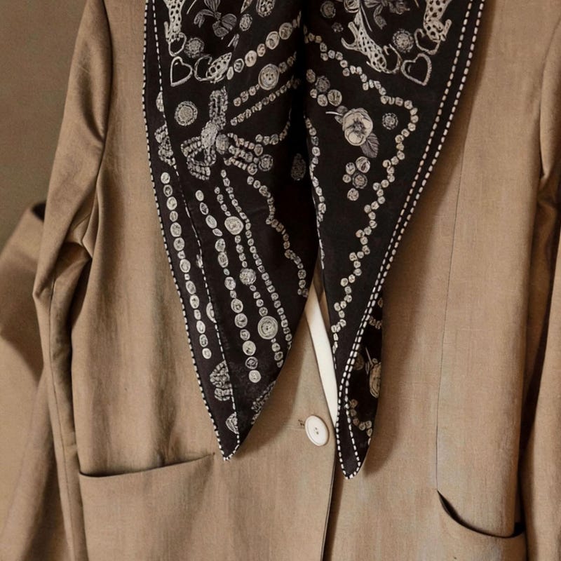 Leopard Pattern Silk Scarf - Etsy