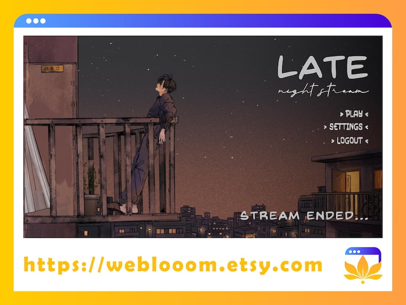 Lofi Anime Stream Overlay Pack – Animated Screens for Twitch, Vtubers ...