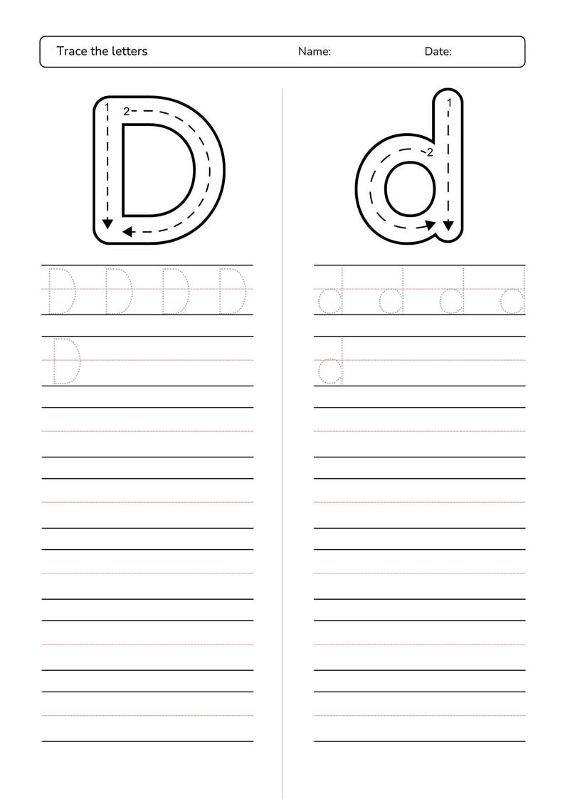 Alphabet Tracing Worksheet A-Z for Kids | Upper and Lowercase Letter ...