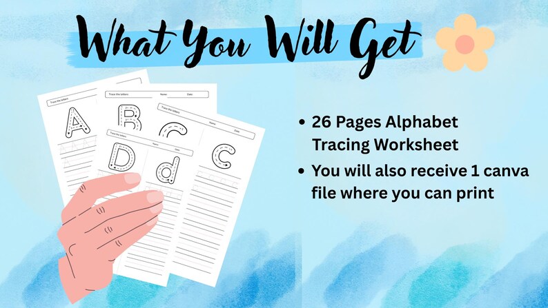 Alphabet Tracing Worksheet A-Z for Kids | Upper and Lowercase Letter ...