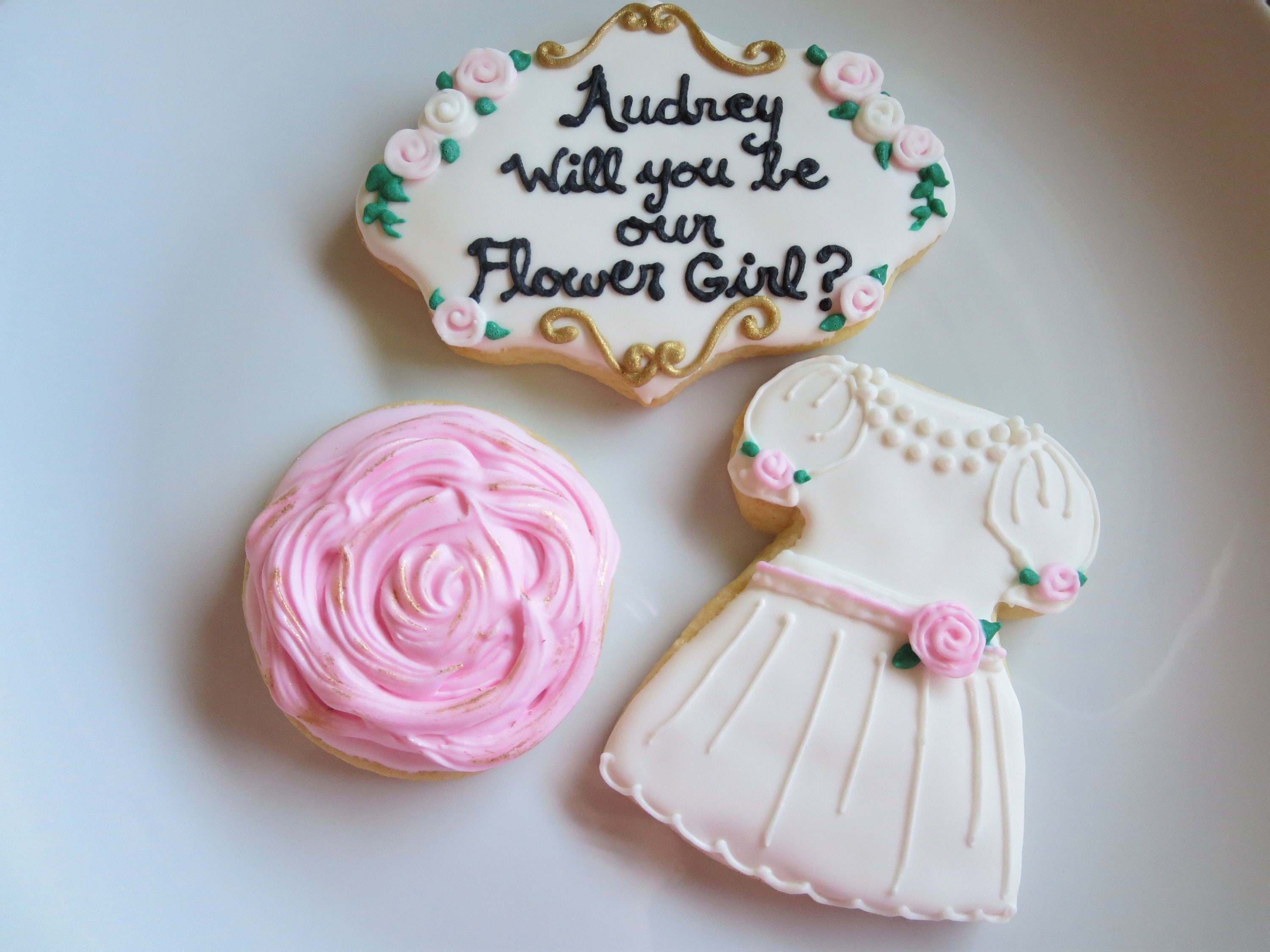 Flower Girl Cookies Will You Be My Flower Girl Cookies | Etsy