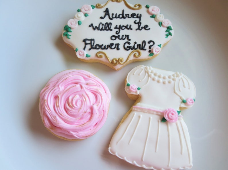 Flower Girl Cookies Will You Be My Flower Girl Cookies | Etsy