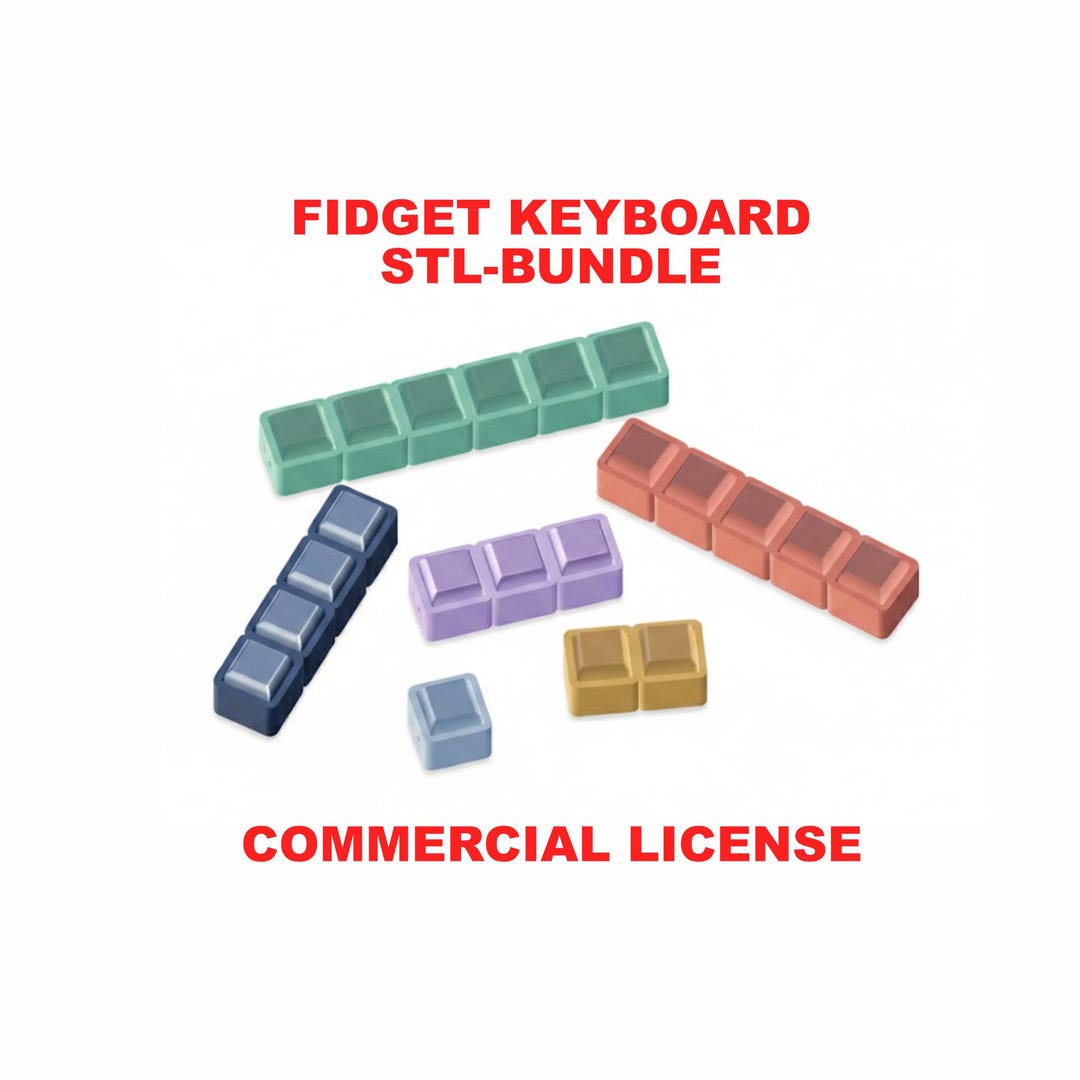 Set of Rounded Keyboard Fidget Clickers STL (commercial License) - for ...