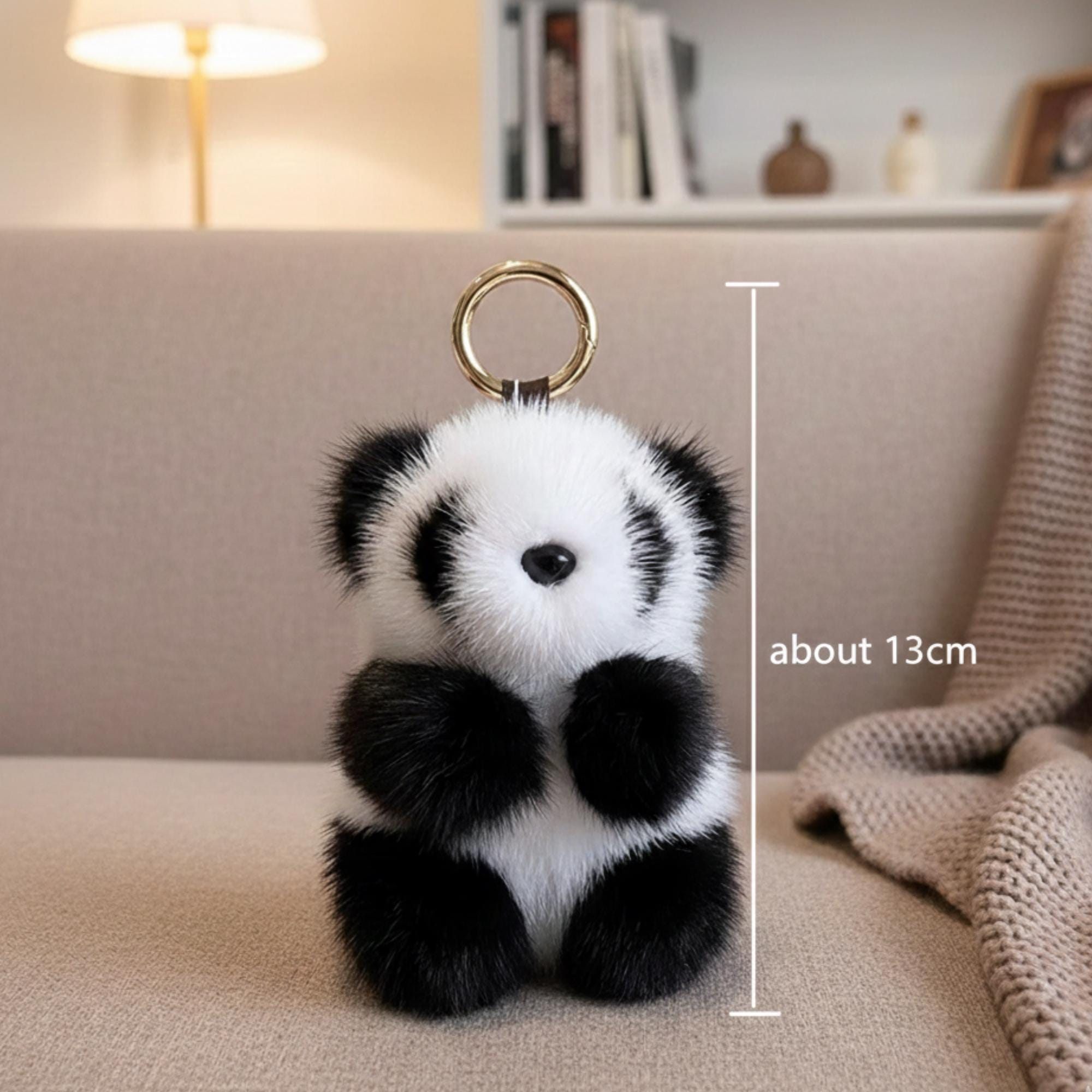 Panda Plush Keychain - Soft Cartoon Animal Bag Charm - Etsy