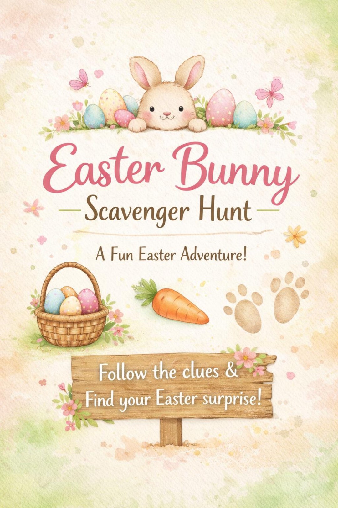 Easter Bunny Scavenger Hunt Printable | Easter Morning Activity for ...