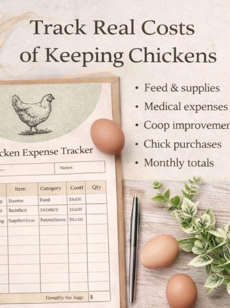 Chicken Expense Tracker Printable, Backyard Flock Budget Log - Etsy