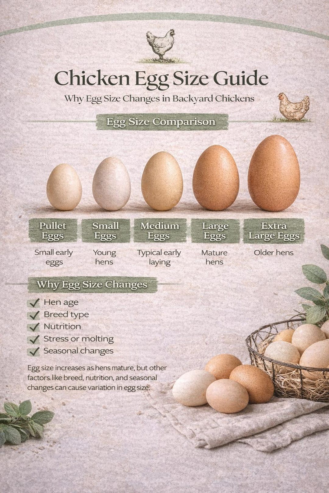 Chicken Egg Size Chart Printable | Backyard Chicken Egg Guide | Pullet ...
