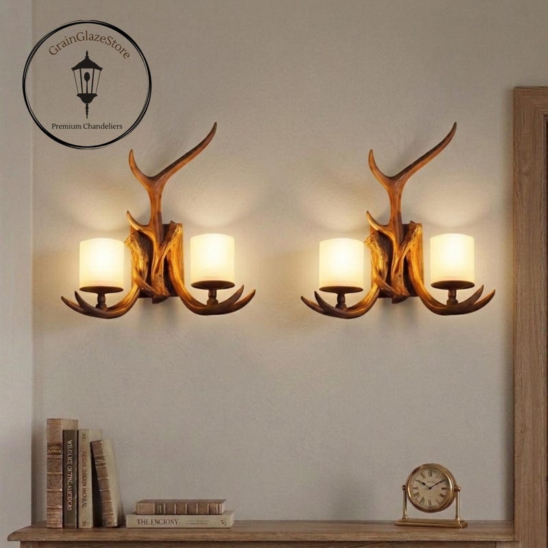 Rustic Antler Lamps - Etsy UK