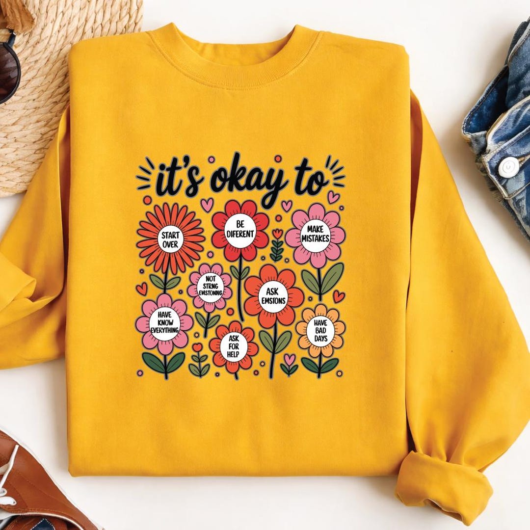 It's Okay to Boho Floral PNG, Motivational Affirmations (digital ...