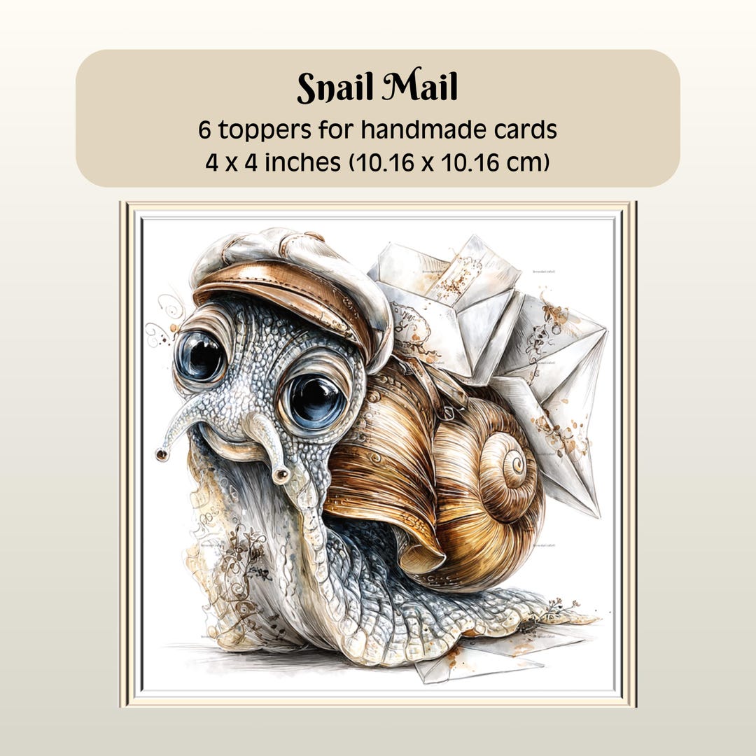 Snail Mail Postman, Toppers for Card Making, Scrapbooking or ...