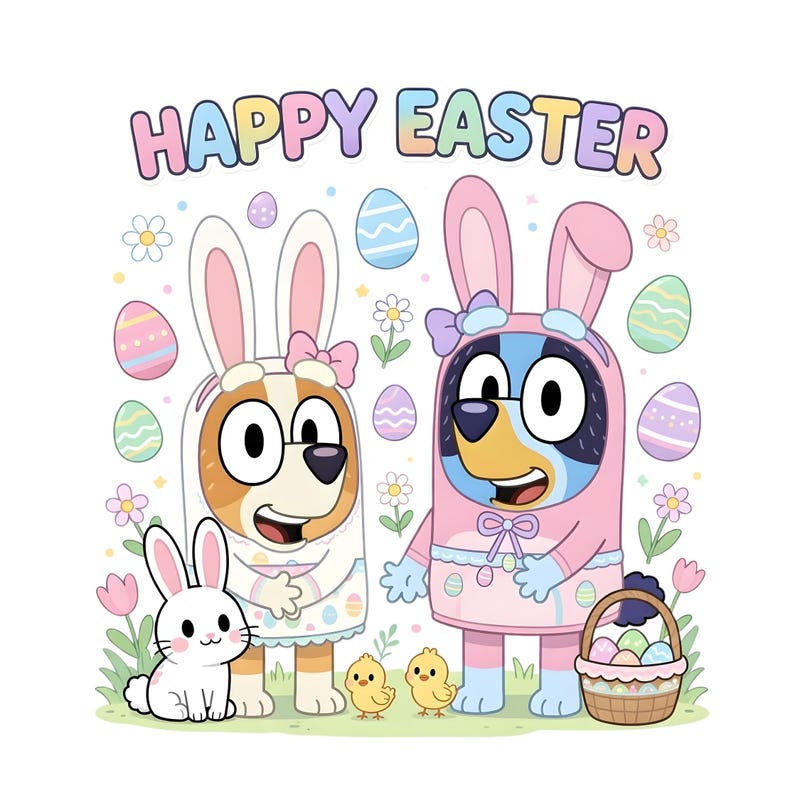 Bluey Easter Png - Etsy