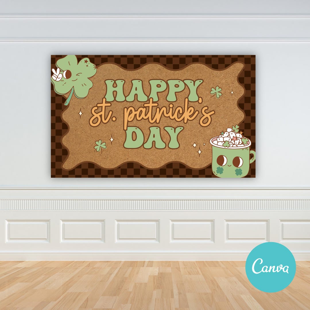 Happy St.patricks Day Banner | DIY Editable Canva Template (digital ...