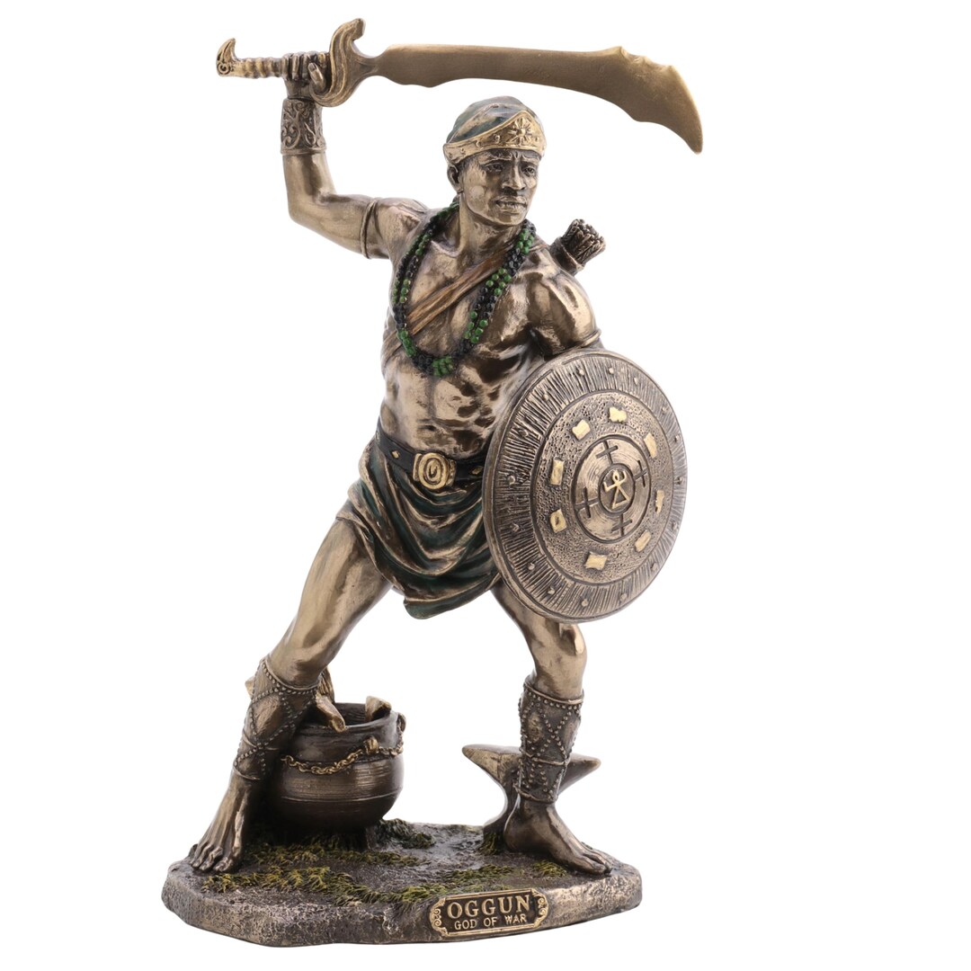 Orisha Ogun Statue Yoruba God of War – Oggun Iron Deity Figurine ...