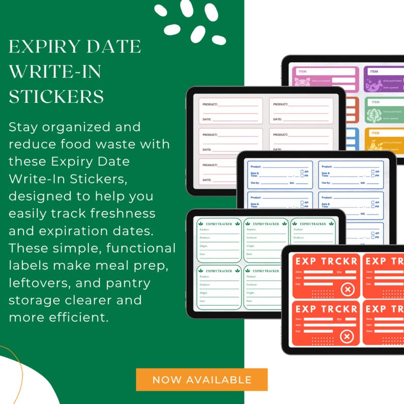 Printable Expiry Date Stickers | Kitchen Pantry Food Storage ...