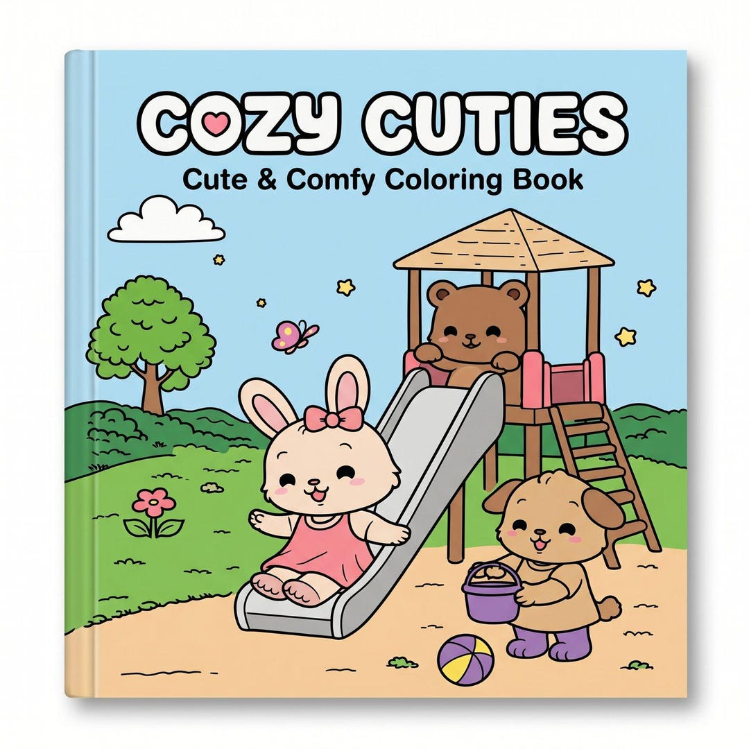 Cozy Cuties Coloring Book | Cute & Cozy Animal Pages | Bold and Easy ...
