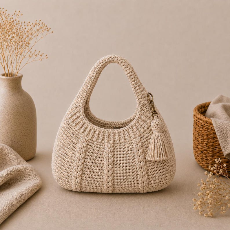Crochet Hobo Bag Pattern PDF, Zip Closure Crochet Purse, Slouchy Tote ...