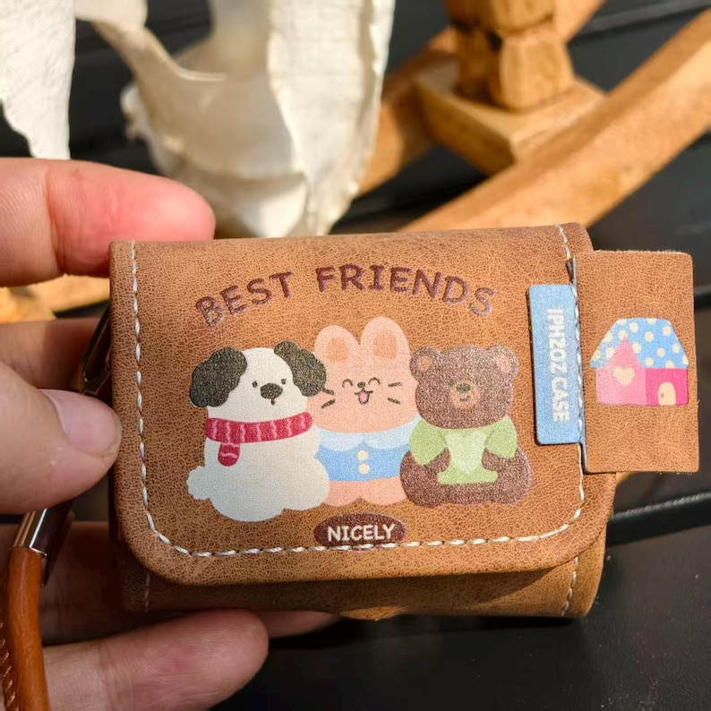 Best Friends Animal Airpods Case With Leather Wrist Strap – Vintage ...