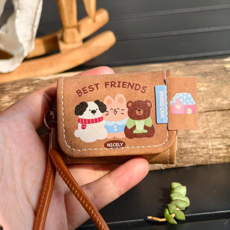 Best Friends Animal Airpods Case With Leather Wrist Strap – Vintage ...