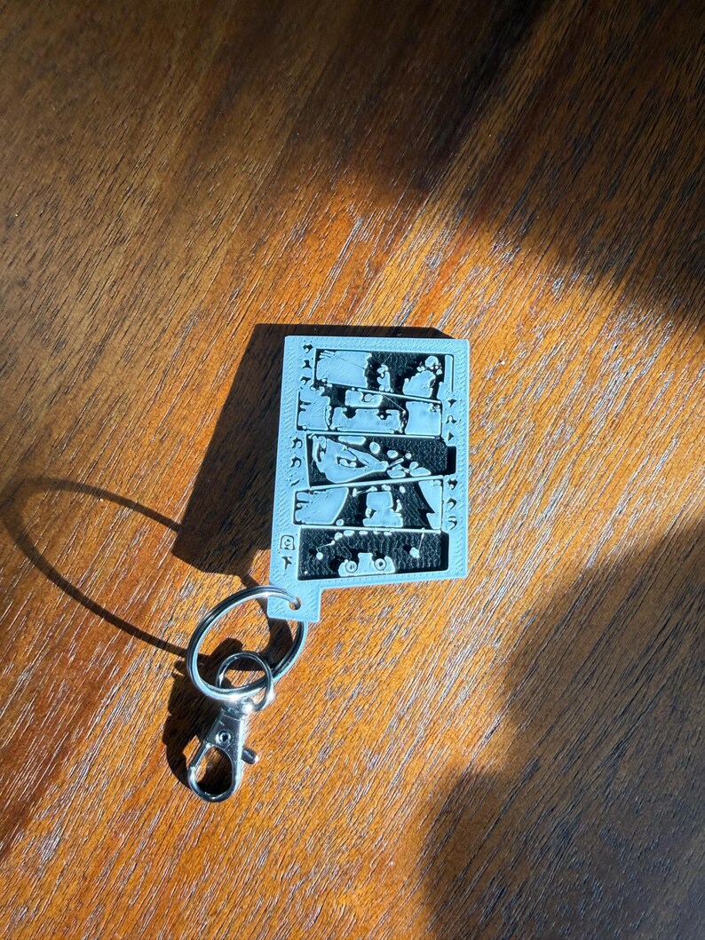 3D Printed Manga Panel Keychain: Hidden Ninja Characters, Black and ...
