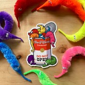 Worm on a String Cursed Sticker No One is Safe Blue Four Sizes ...