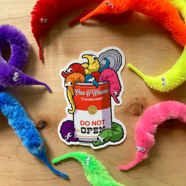 Worm on a String Cursed Sticker No One is Safe Blue Four Sizes, Transparent or White - Etsy