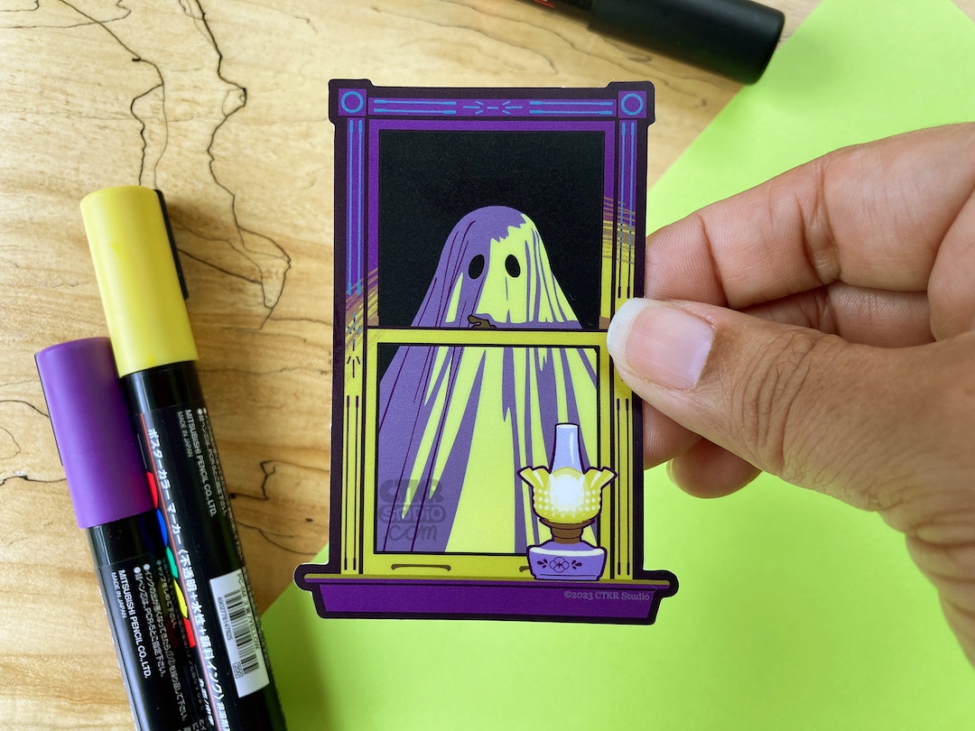 VS175 Spooky Window Sheet Ghost / Haunted House / Waterproof Vinyl ...