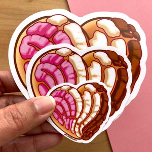 VS011 Concha Heart Vinyl Sticker / Valentine’s Day Concha / Mexican ...