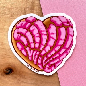 VS011 Concha Heart Vinyl Sticker / Valentine’s Day Concha / Mexican ...
