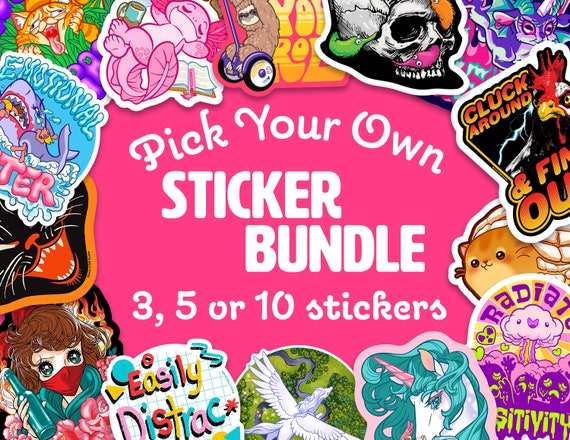 Custom Vinyl Sticker Pack / Custom Multi Sticker Bundle / - Etsy