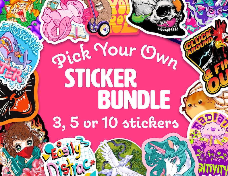 Custom Vinyl Sticker Pack / Custom Multi Sticker Bundle / - Etsy