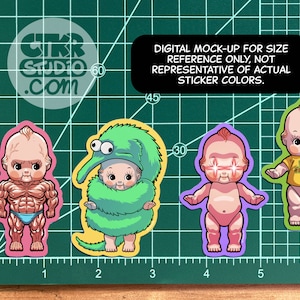 PK029 Weird Kewpie Sticker Pack / Kitsch Big Eye Dolls / Cute Baby ...