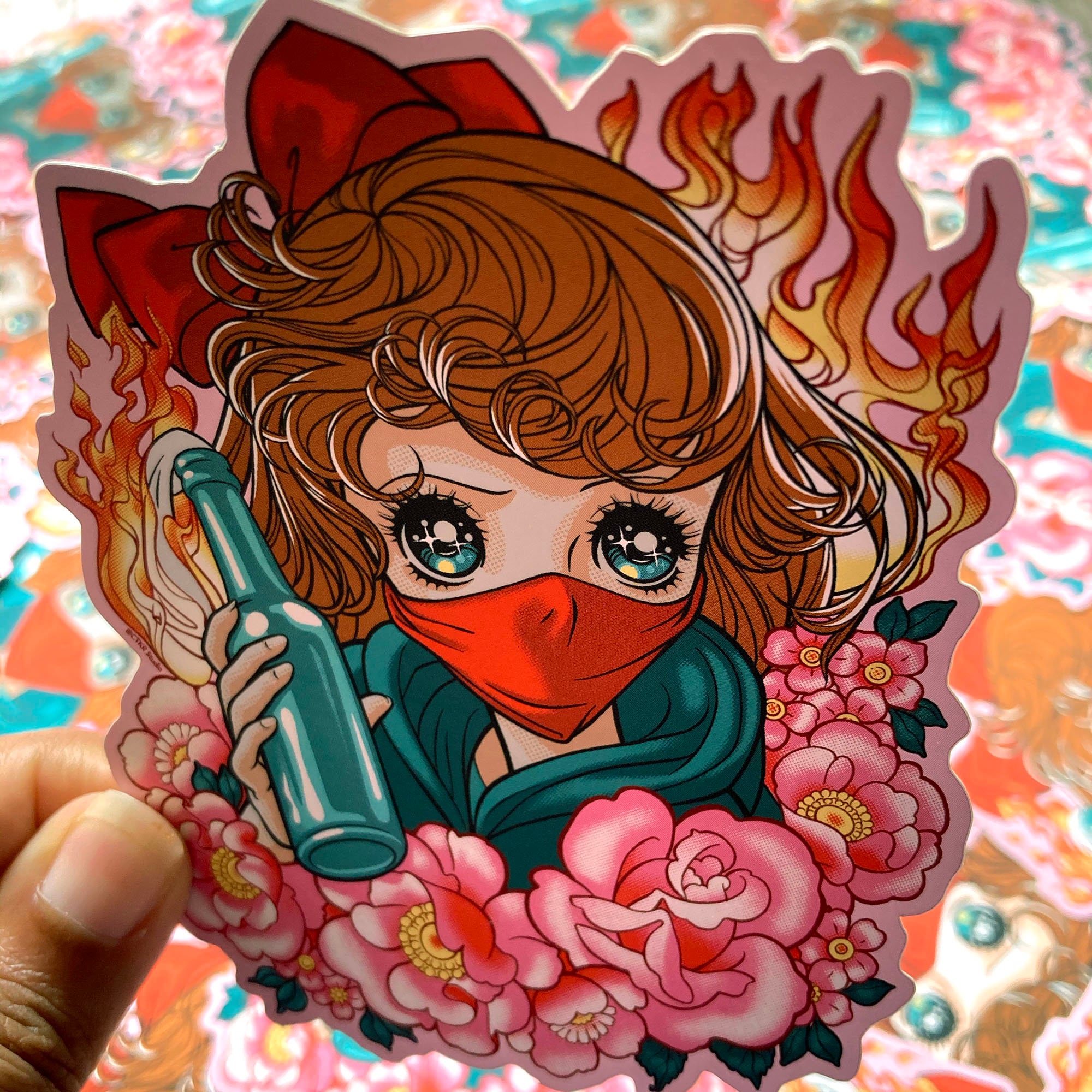 LARGE METALLIC Pretty Anime Shoujo Girl Mirror Sticker / | Etsy