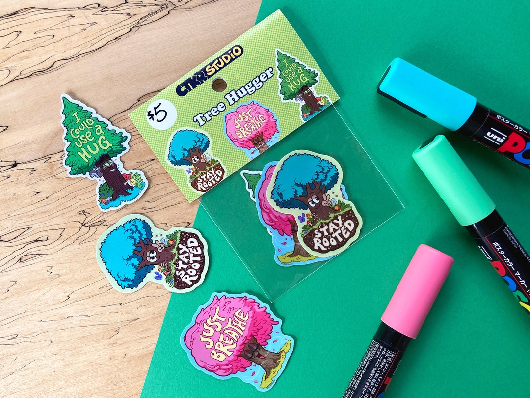 PK023 Tree Hugger 3pc Sticker Pack / Nature Lover Stickers / Positive ...