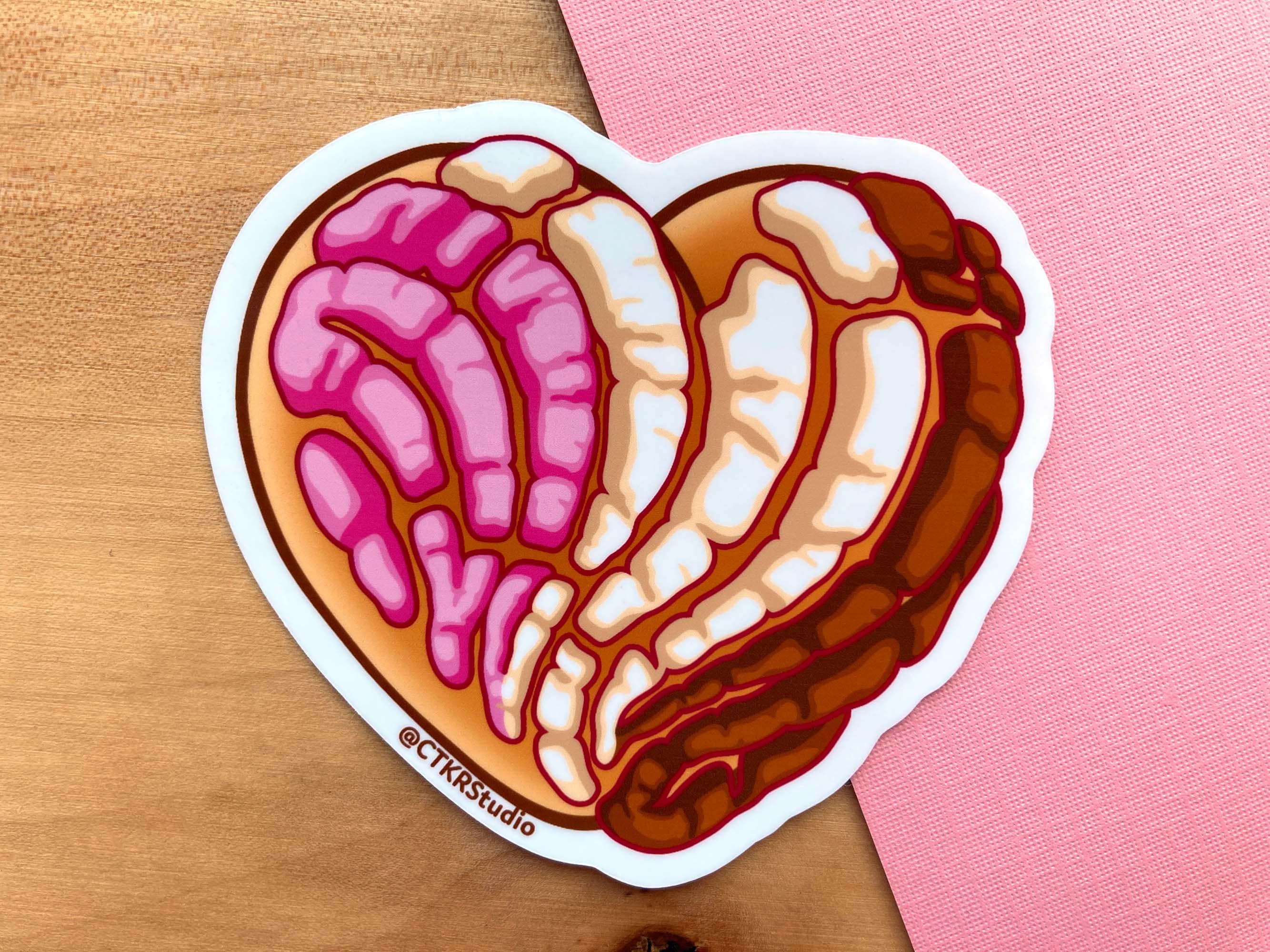 VS011 Concha Heart Vinyl Sticker / Valentine’s Day Concha / Mexican ...