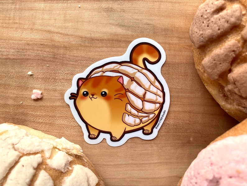 VS021 / Concha Cats Kawaii Art Sticker Set / Cute Mexican - Etsy