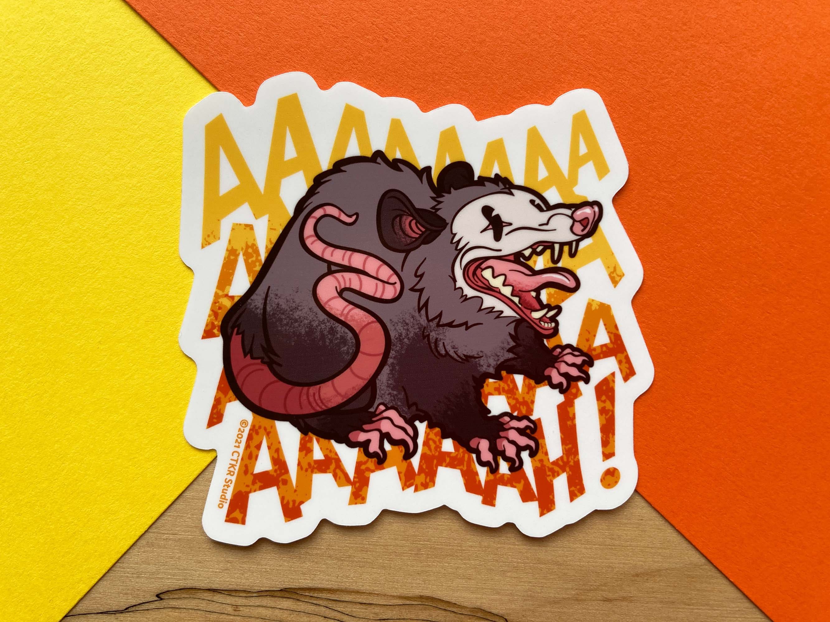 VS054 Screaming Possum Vinyl Sticker / Existentialist Hissing - Etsy