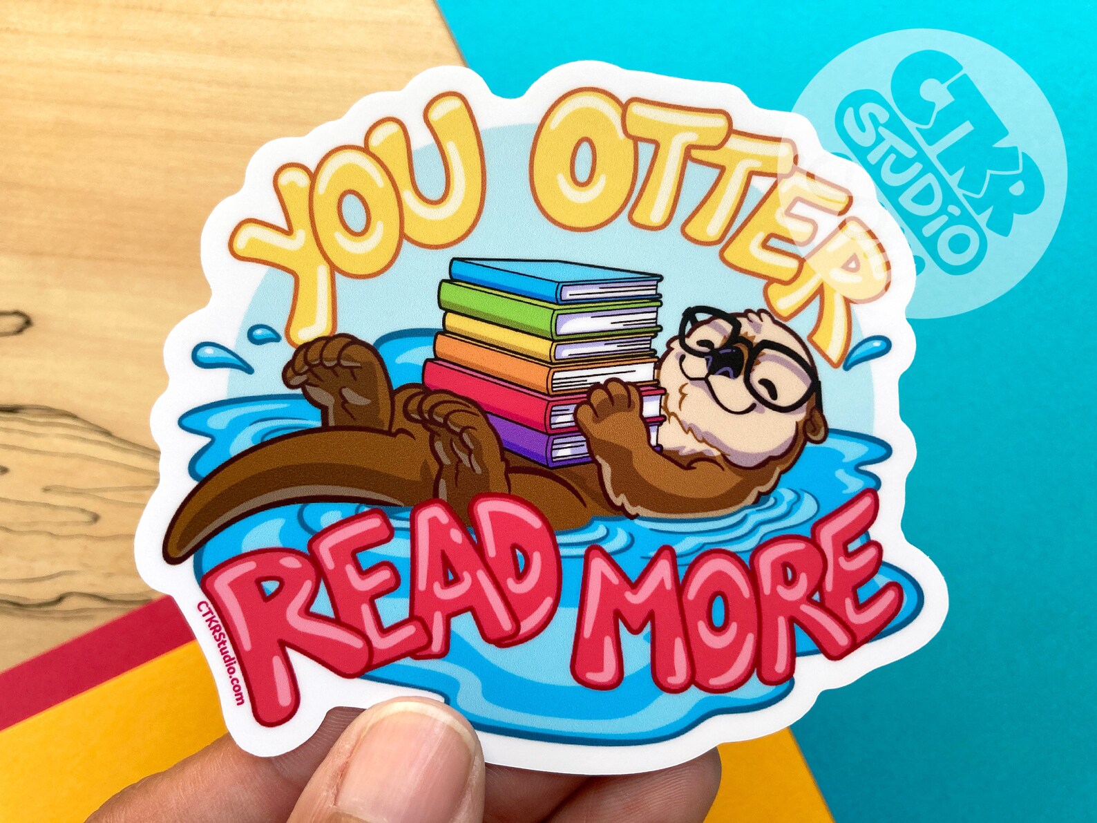 VS111 You Otter Read More Vinyl Sticker / Cute Book Lover Animal Pun ...