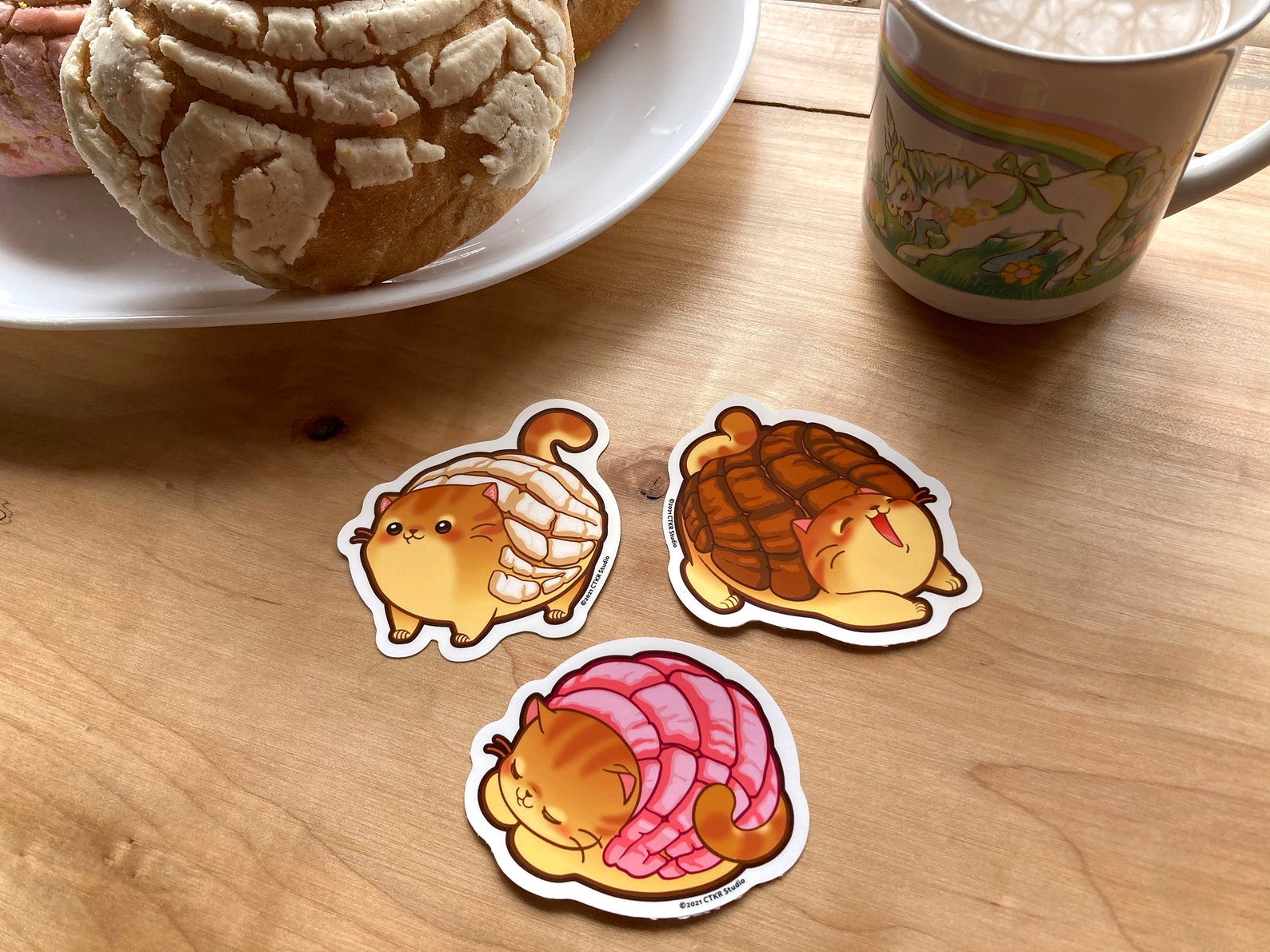 VS021 / Concha Cats Kawaii Art Sticker Set / Cute Mexican - Etsy