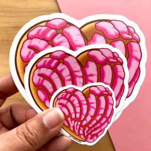 VS011 Concha Heart Vinyl Sticker / Valentine’s Day Concha / Mexican ...
