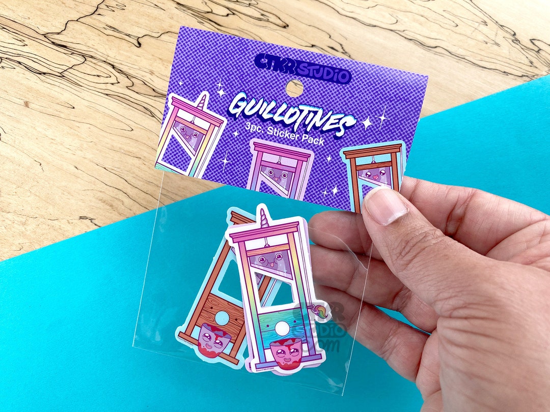 PK012 Cute Guillotines 3pc Sticker Pack / Kawaii Rainbow - Etsy