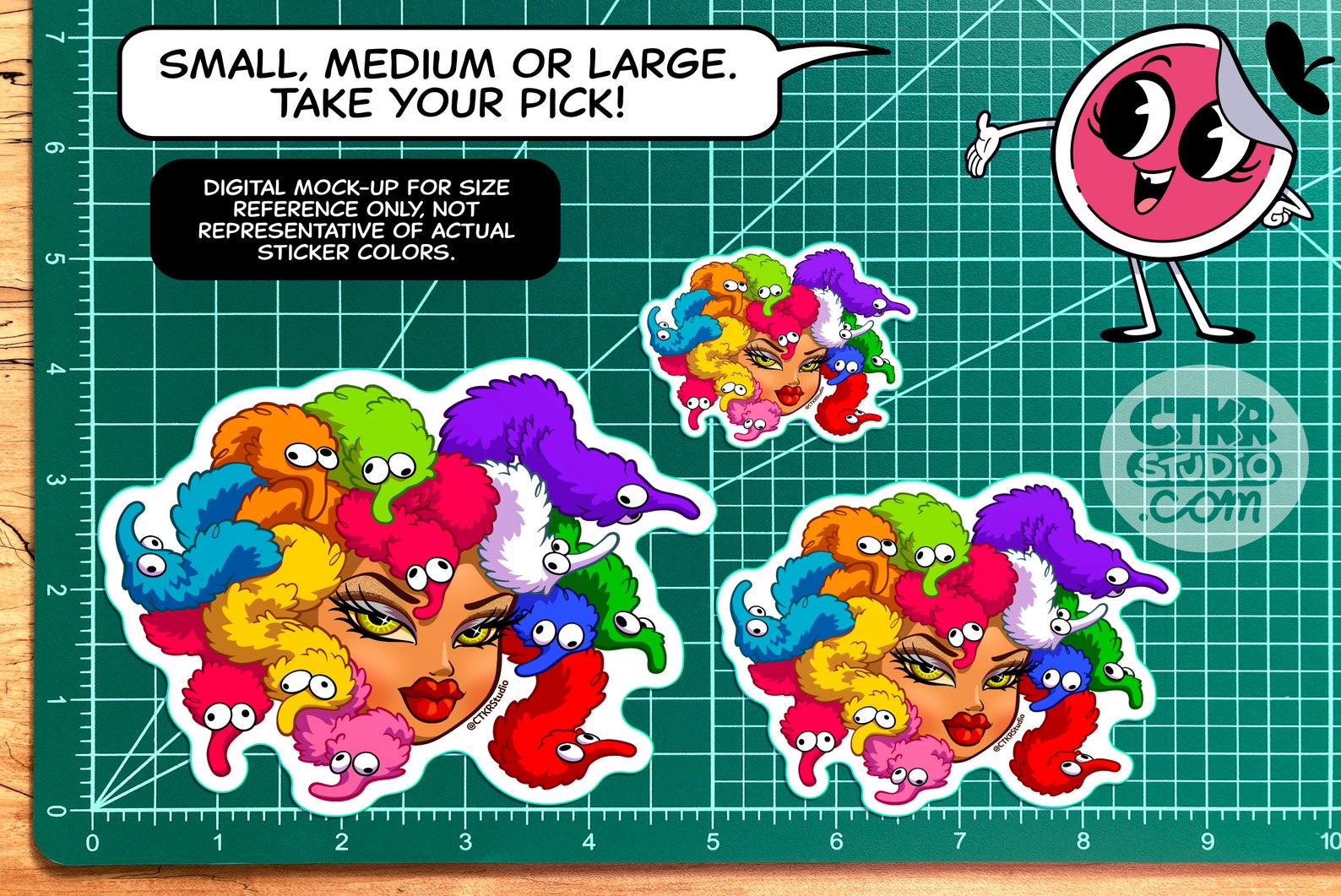 VS067 Worm on a String Medusa Vinyl Sticker / Y2K Kidcore - Etsy