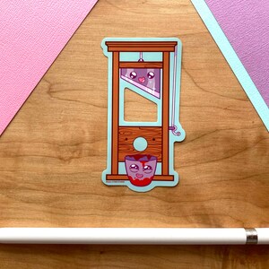 VS013 Cute Rainbow Guillotine Vinyl Stickers / Unicorn Guillotine ...