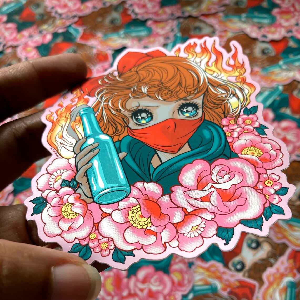 LARGE METALLIC Pretty Anime Shoujo Girl Mirror Sticker / | Etsy