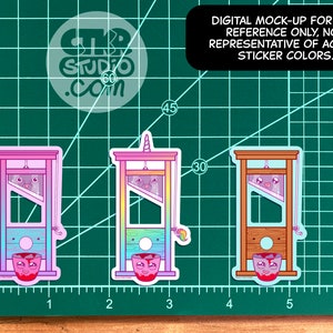 PK012 Cute Guillotines 3pc Sticker Pack / Kawaii Rainbow - Etsy