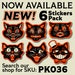 VS031 Halloween Retro Black Cat Face Stickers / Vintage Spooky - Etsy