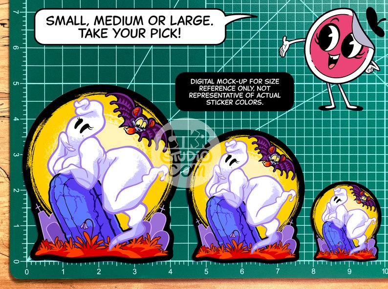 VS047 Halloween Curvy Ghost Vinyl Sticker / Thicc Ghost Slap - Etsy