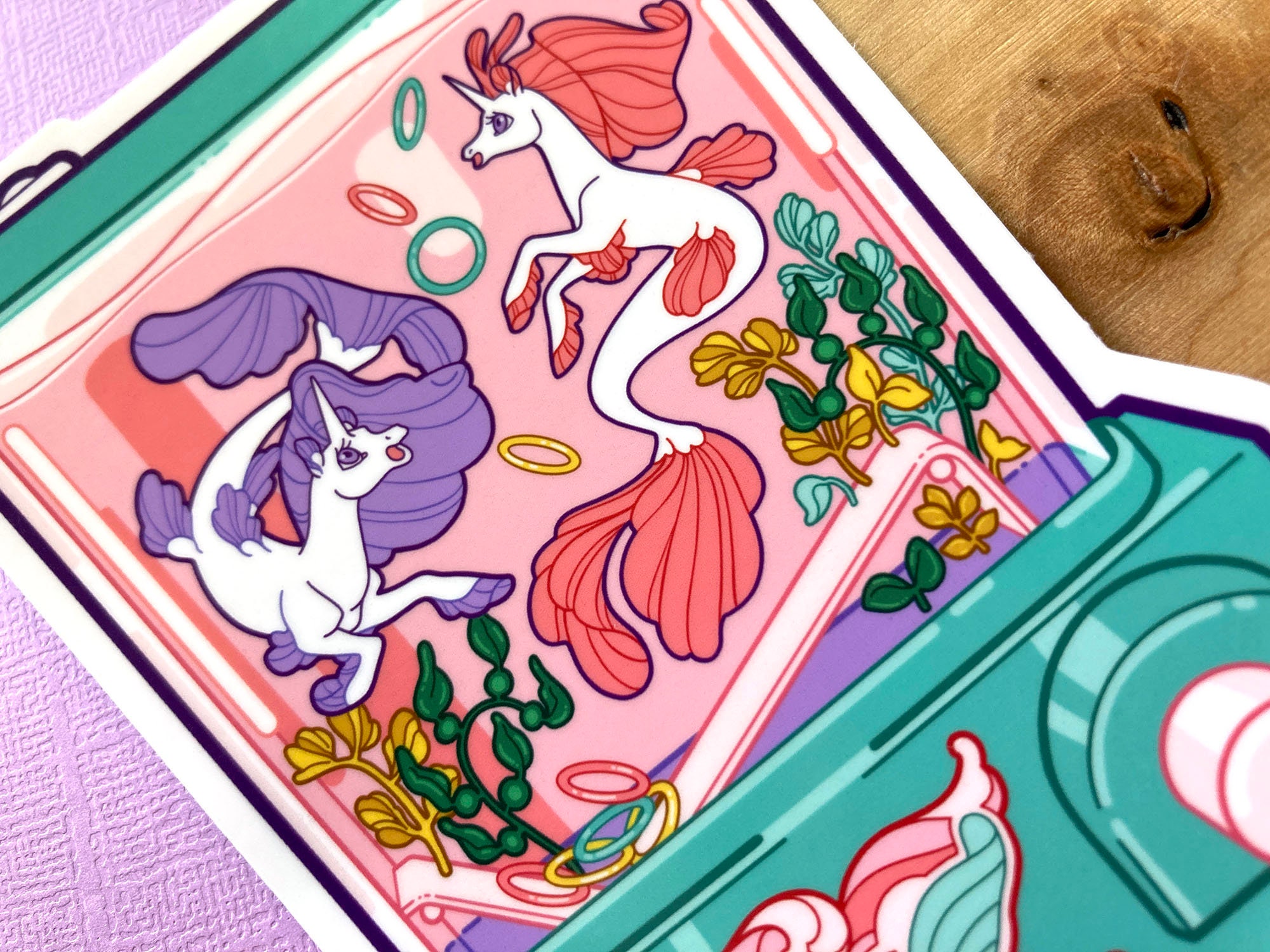 VS029 Mermaid Unicorns Water Toy Art Sticker / Unicorn Seahorse Sticker ...