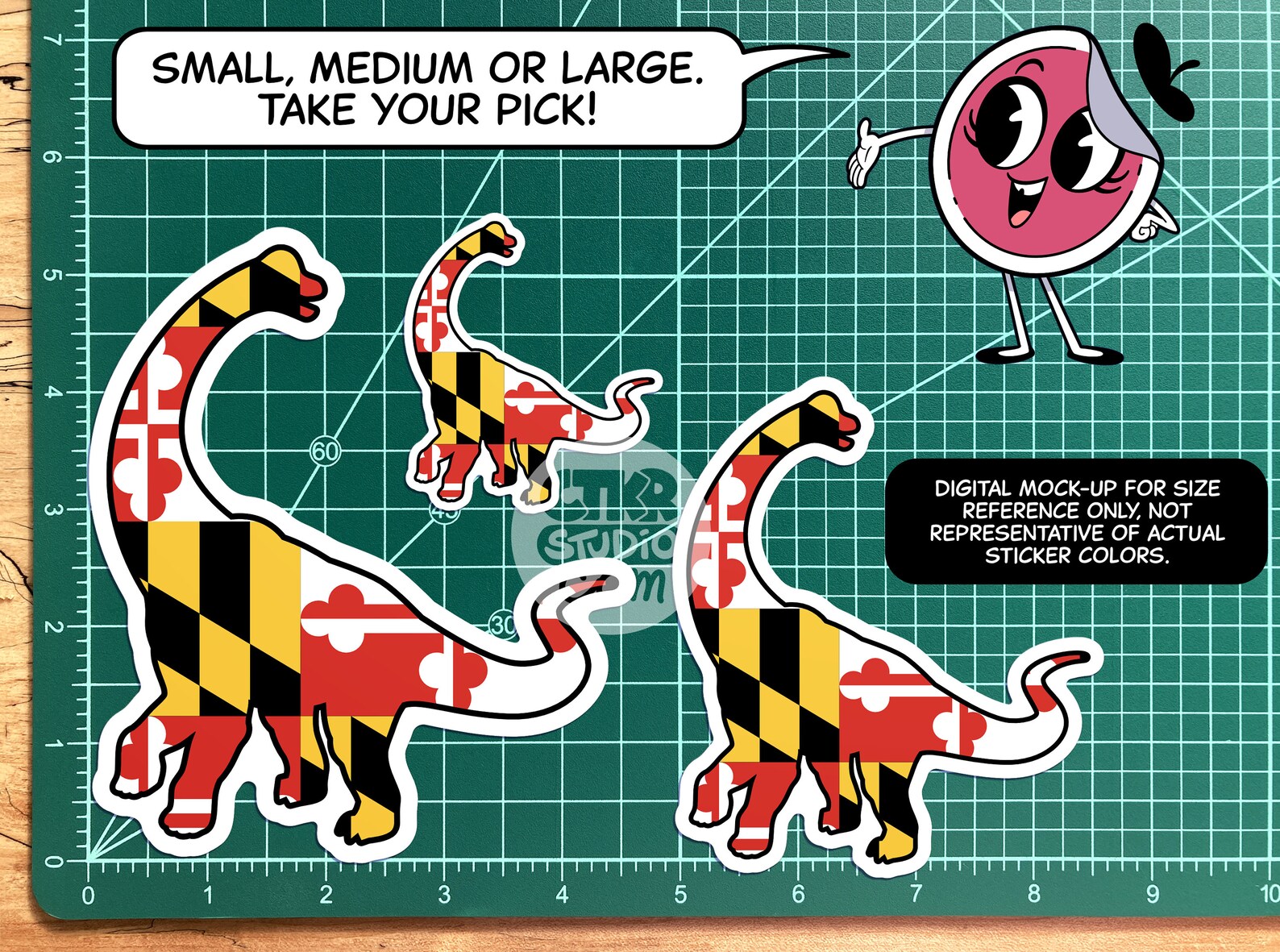 VS033A Maryland State Dinosaur Vinyl Sticker / Astrodon Johnstoni / MD ...